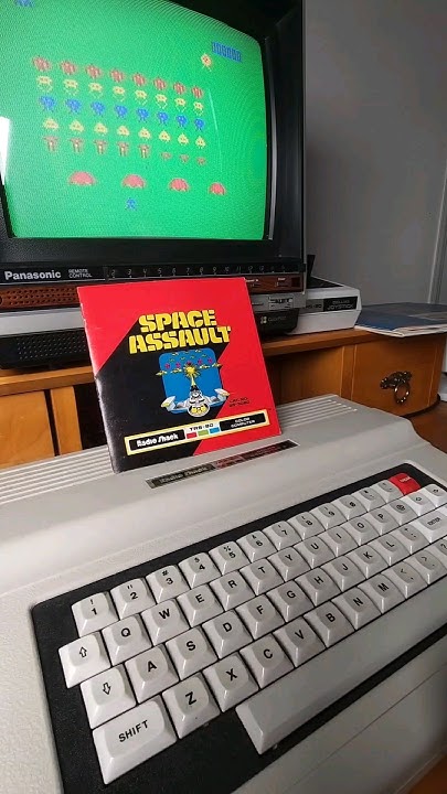 Playing Space Assault on a TRS-80 Color Computer 2, 1983 #shorts # ...