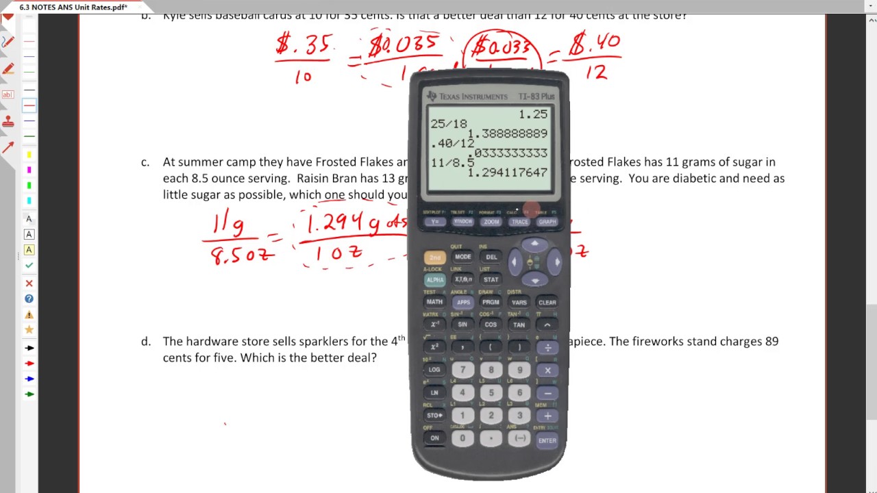 6.3 Unit Rates Part 2 - YouTube