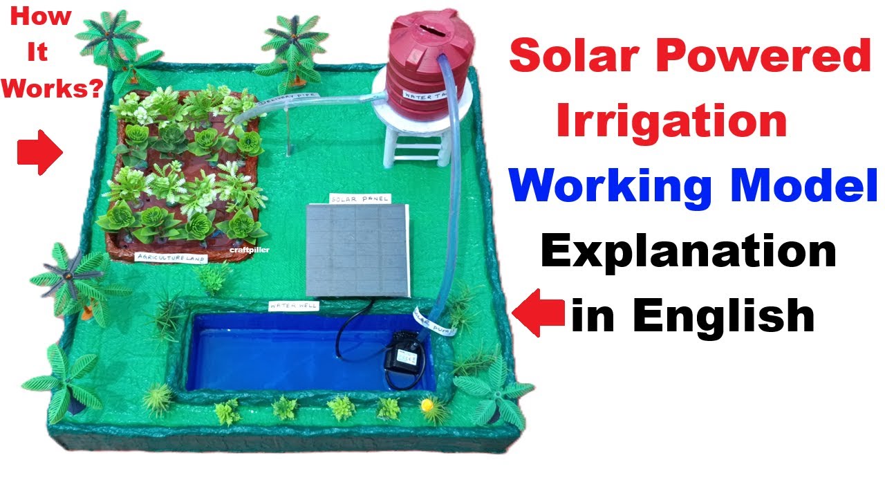 solar power irrigation system working model explanation in english ...