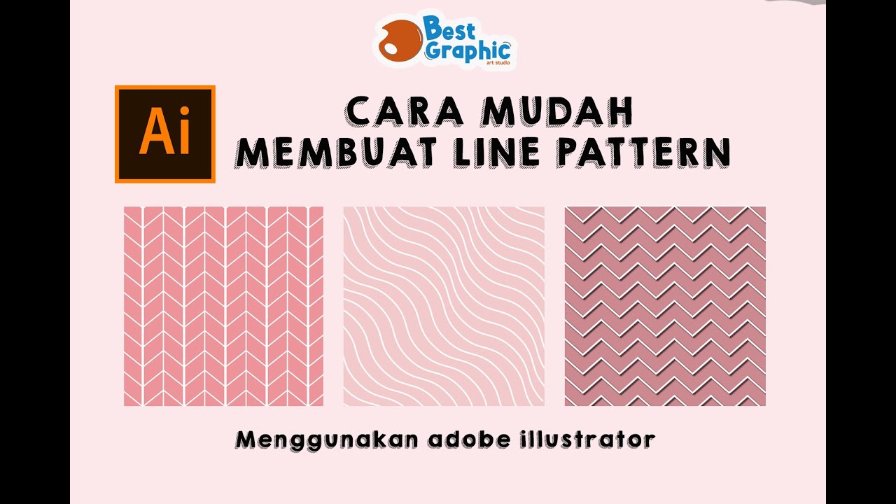 CARA MUDAH Membuat Line Pattern menggunakan Adobe Illustrator - YouTube