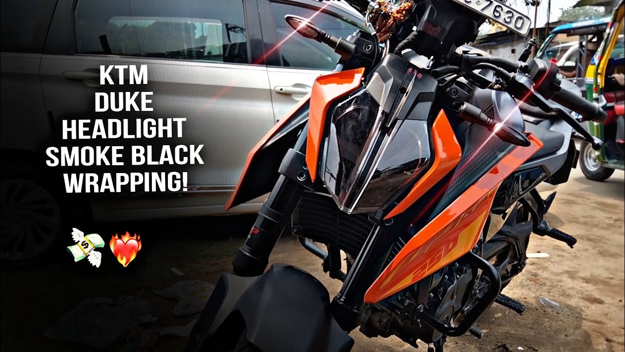 KTM Duke Headlight Smoke Black Wrapping! #shorts | Sanju The Art ...