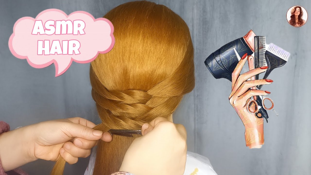 ASMR Intricate Braided Hairstyle | Relaxing Hair Brushing, Soft Sounds ...