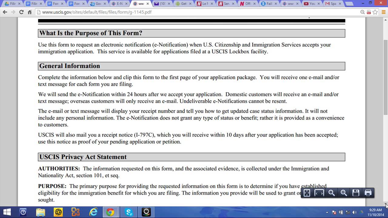 Form 1145 e-notification - YouTube