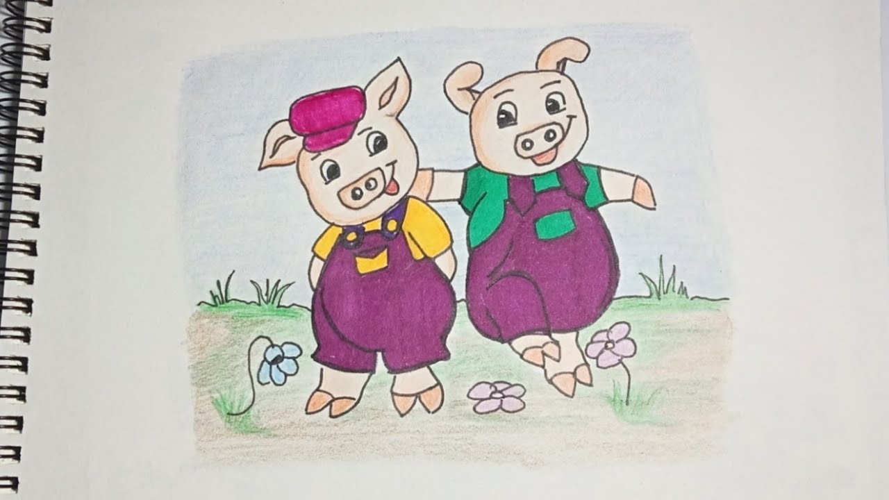 How to Draw pigs from three little pigs| Disney - YouTube