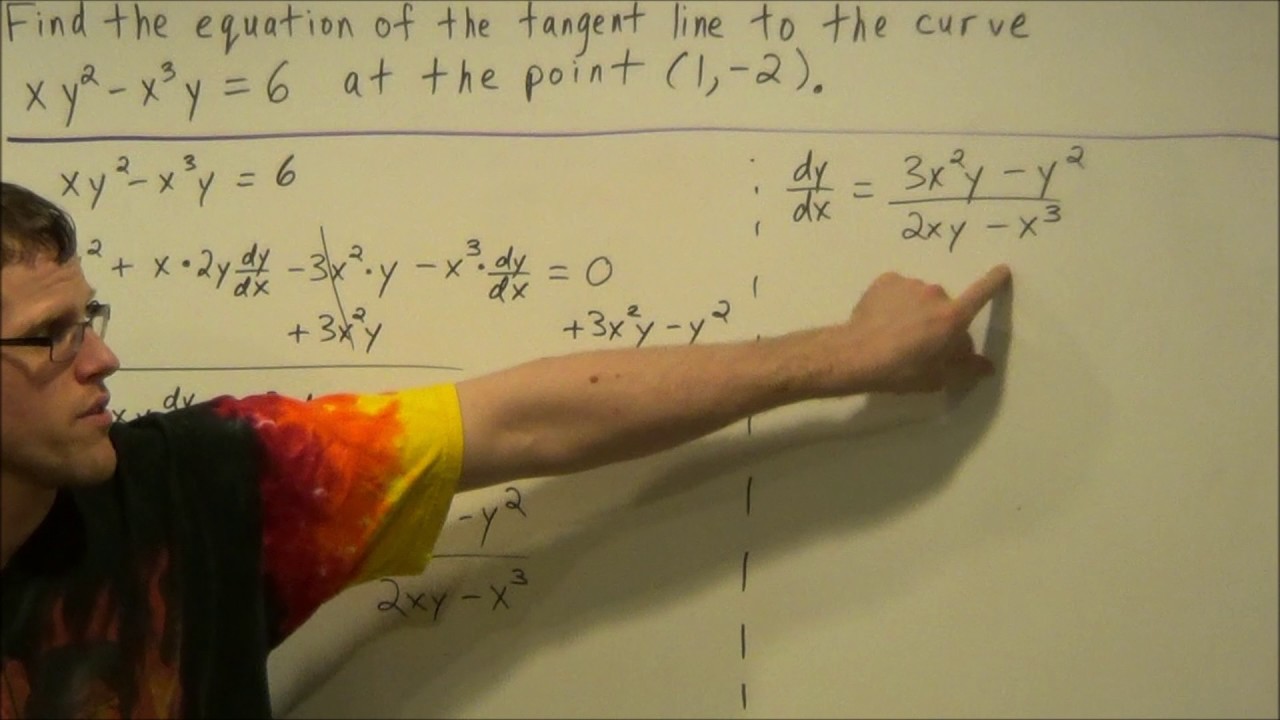 Writing the equation of a tangent line (with implicit differentiation ...