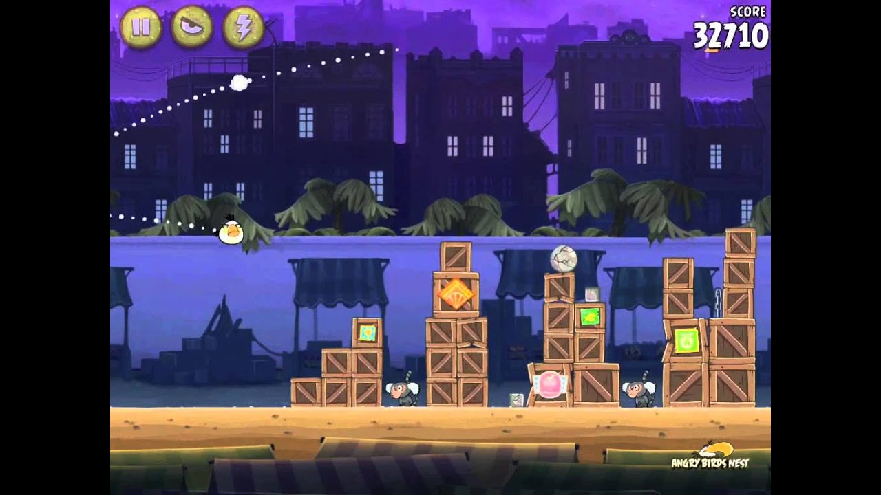 Angry Birds Rio Level 1 (13-1) Market Mayhem Walkthrough 3 Star - YouTube