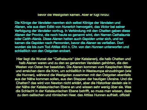 Die Chatten-Alanen (Katalanen), nach Isaac Newton. Von Andreu Marfull-Pujadas.