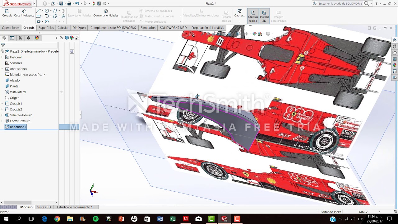 Modelación geometría básica Formula 1 - YouTube