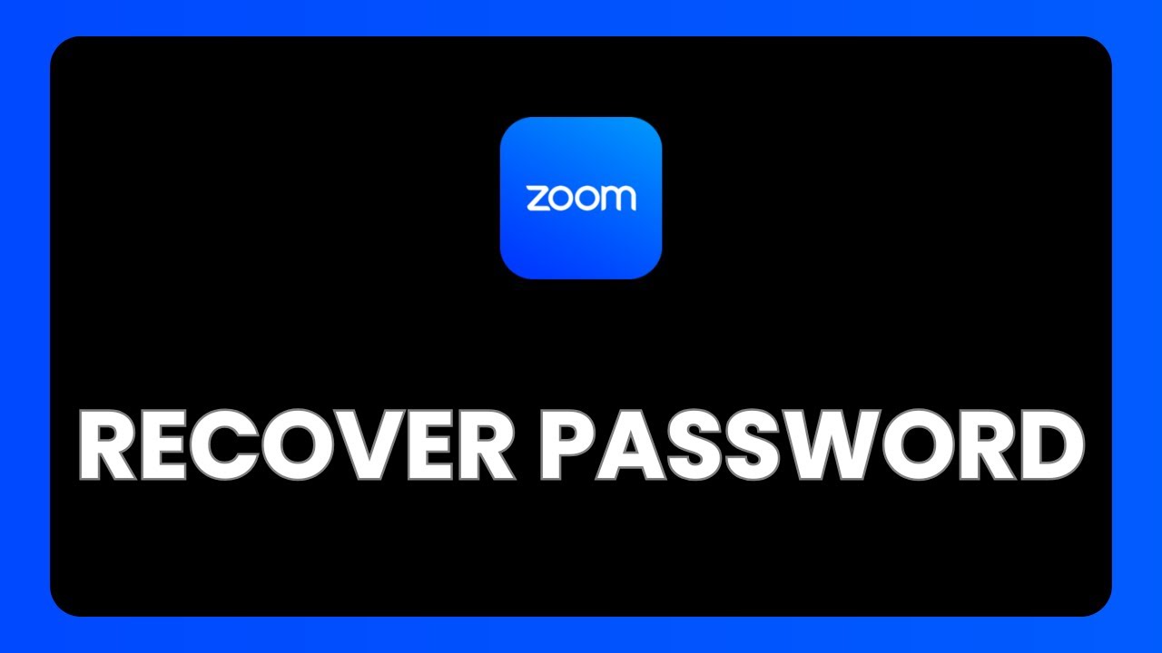 How To Recover Password On Zoom - YouTube