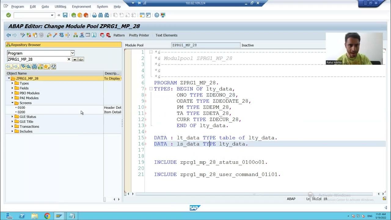 7 - Module Pool Programming - Screen Painter Part2 - YouTube