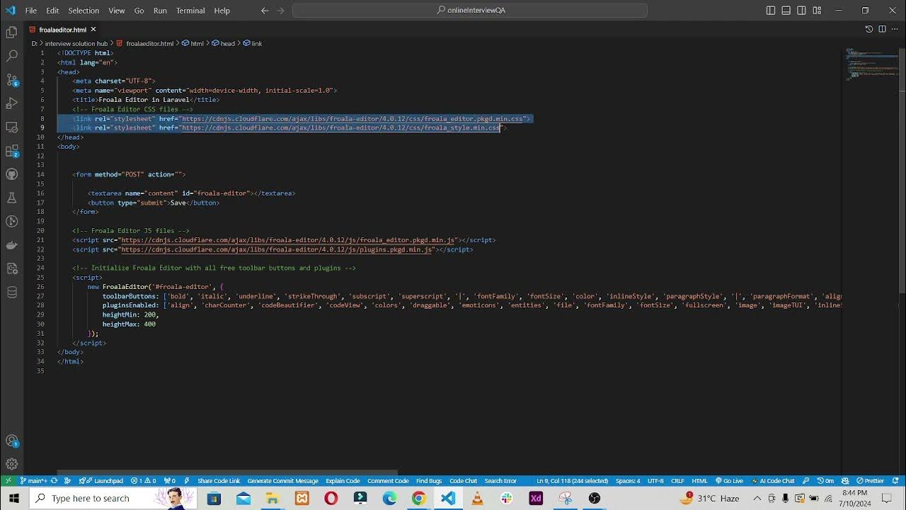 How To Use Froala Rich Text Editor Html Css Javascript Youtube