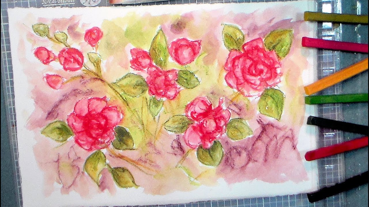 Painting Double Impatiens with Inktense Blocks - YouTube