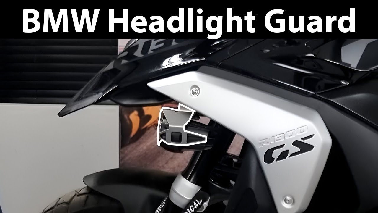 BMW 1300GS LED Spotlight Protector Fitment - YouTube