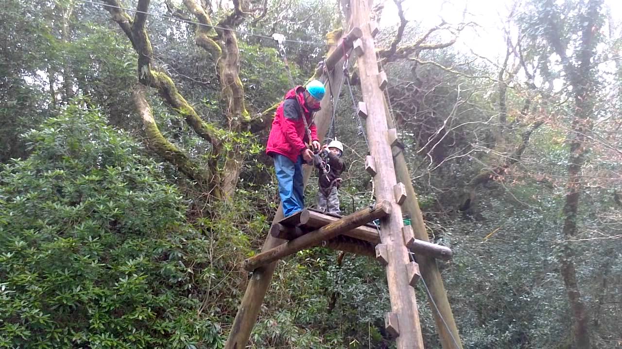 Toddler on a zip wire - YouTube