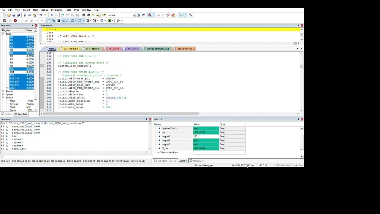 F MST2023 master program microcontroller STM32F407 Pulse GPIO set reset v3 MDK ARM Pulse GPIO ...