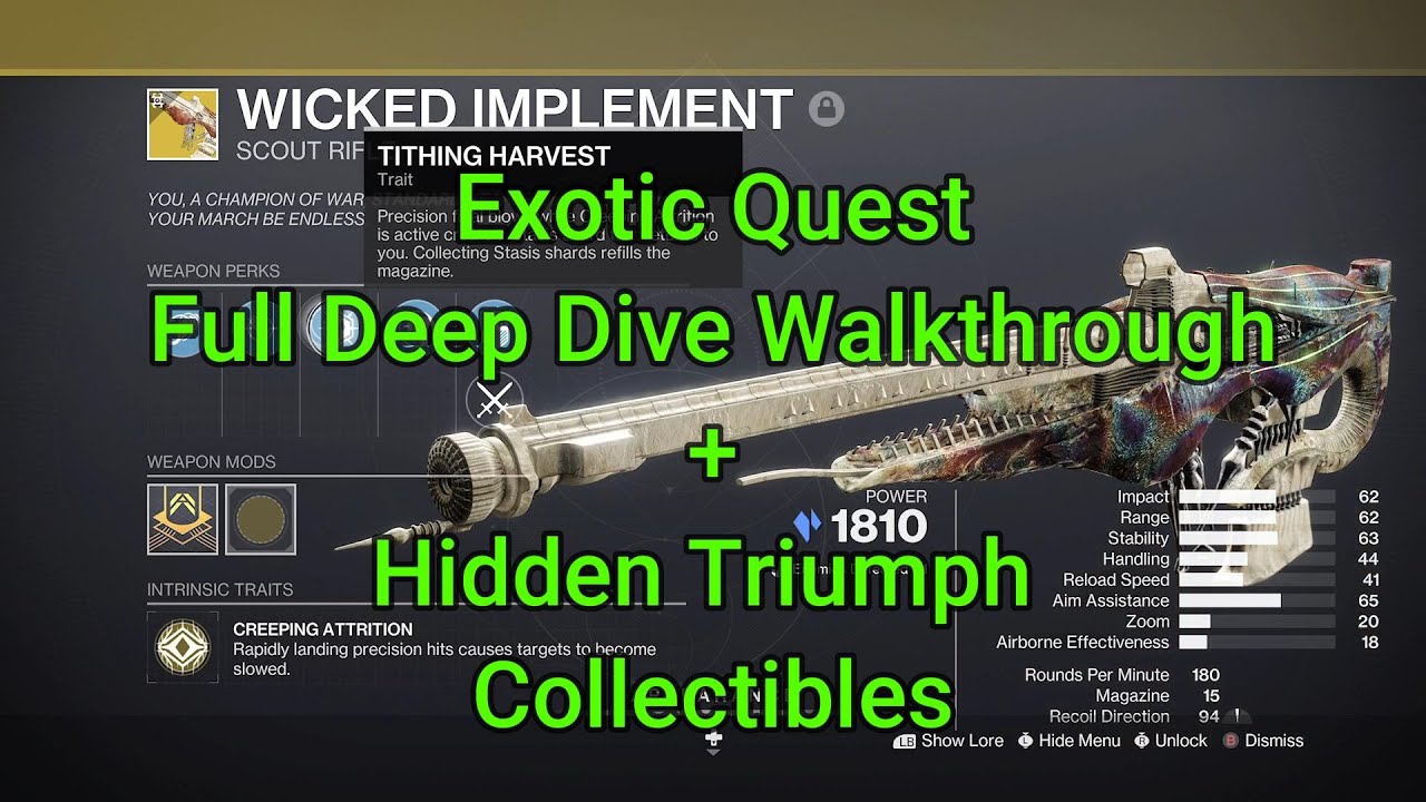 Wicked Implement Exotic Quest Full Deep Dive Walkthrough - Destiny 2 ...
