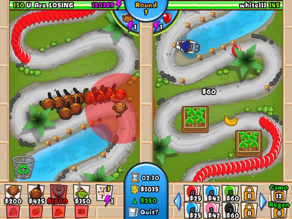 How to beat regrow rainbow bloons with 1 monkey catapult + supports ...