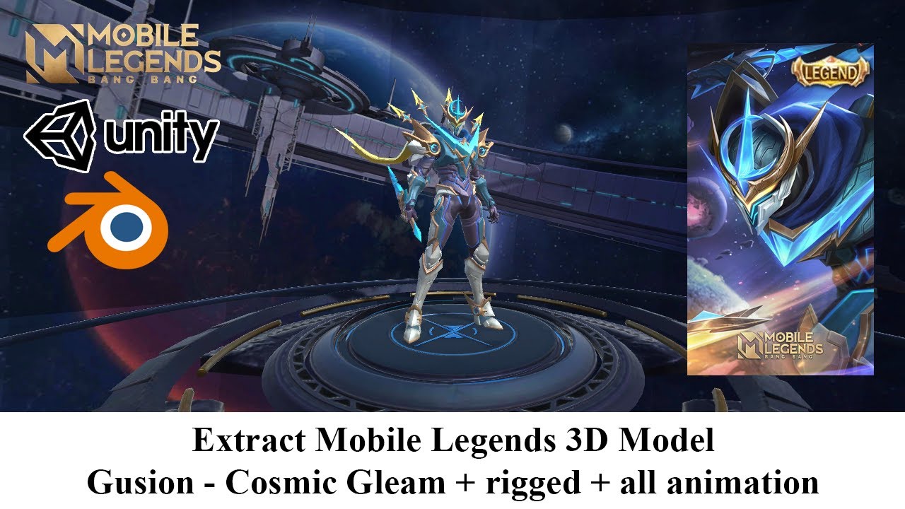 Extract Mobile Legends 3D Model - Gusion Cosmic Gleam + rigged + all ...