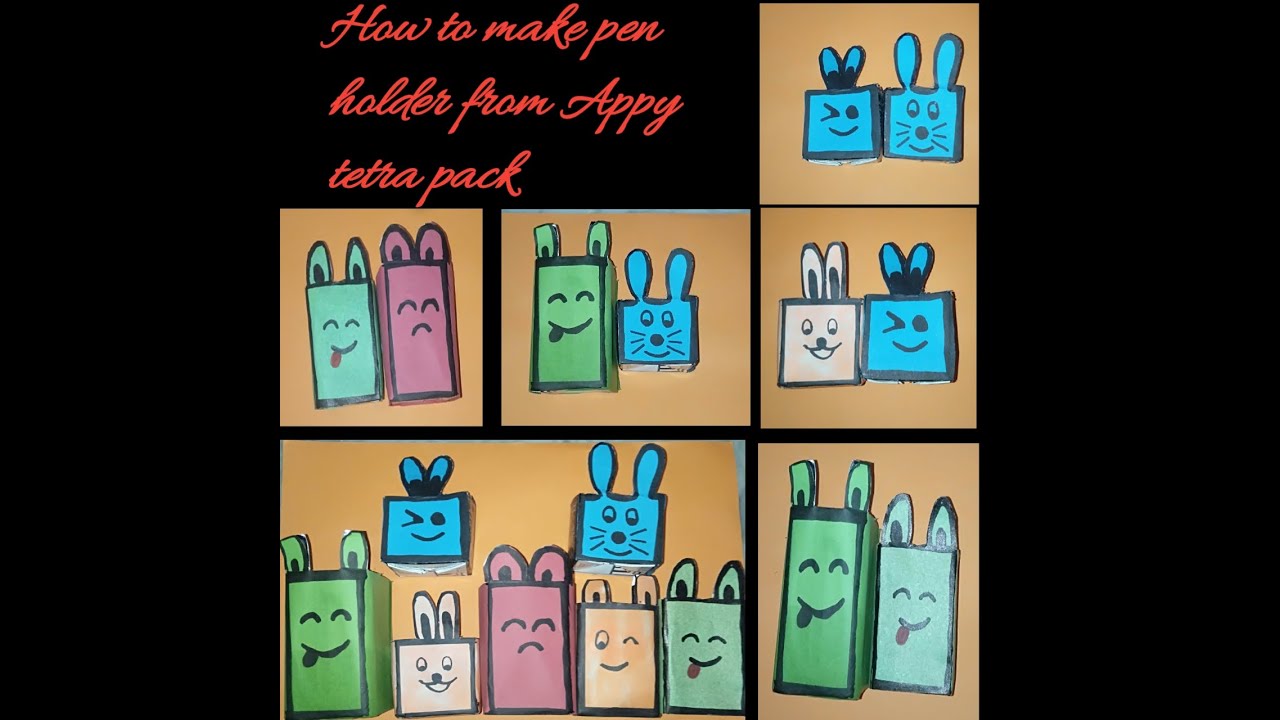 How toa make pen holder from Appy tetra pack - YouTube