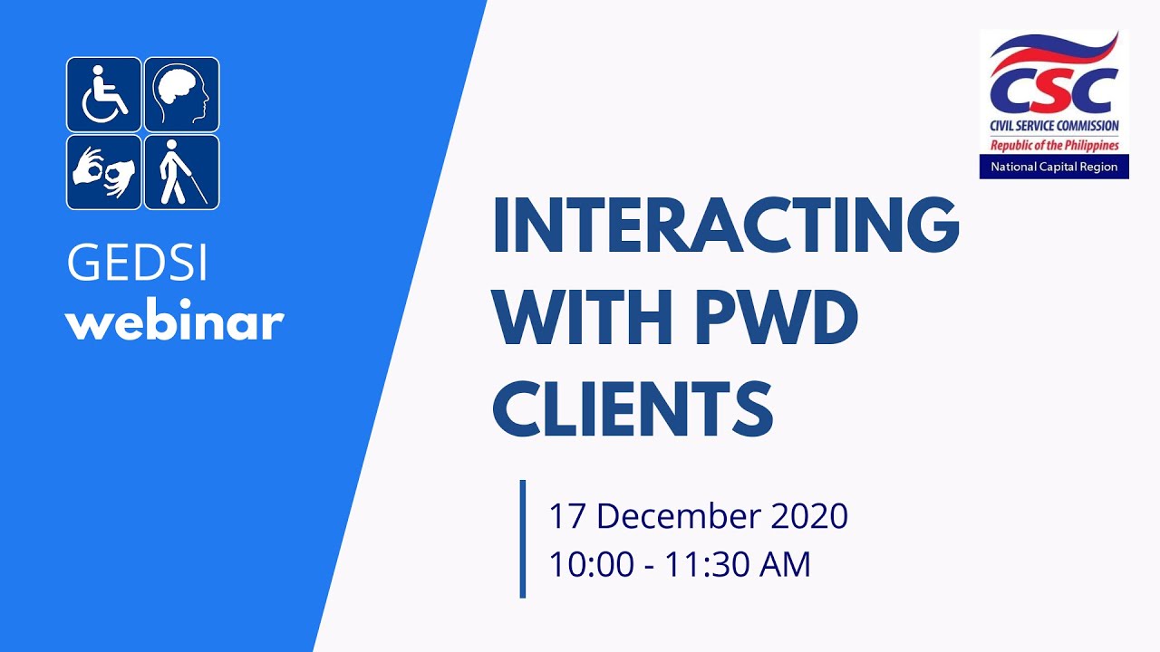 Webinar: Interacting with PWD Clients - YouTube