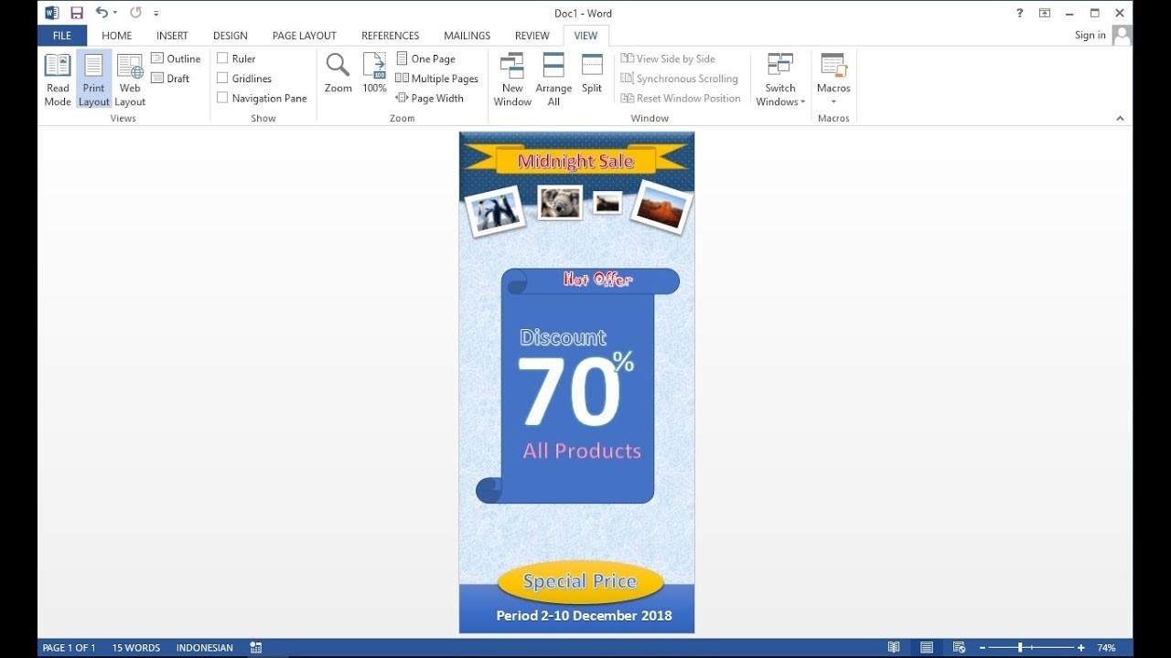 How to Create a Flyer in Microsoft Word Document - YouTube