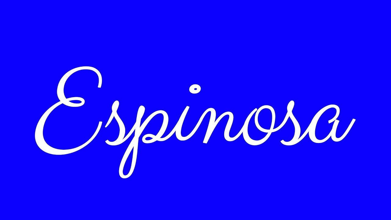 Learn how to Sign the Name Espinosa Stylishly in Cursive Writing - YouTube