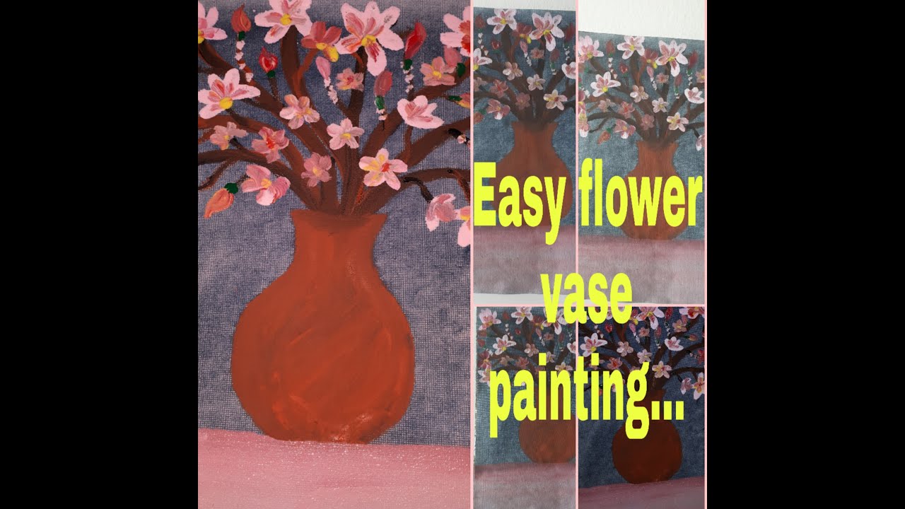 Easy flower vase painting/Simple flower Vase Using poster paint/my ...