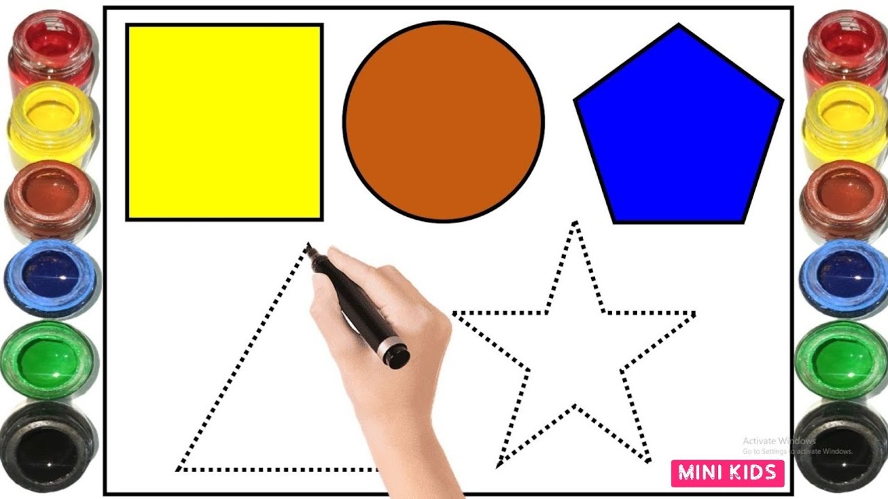 Shapes Drawing | 2D Shapes Drawing | Square | Circle | Pentagon - YouTube