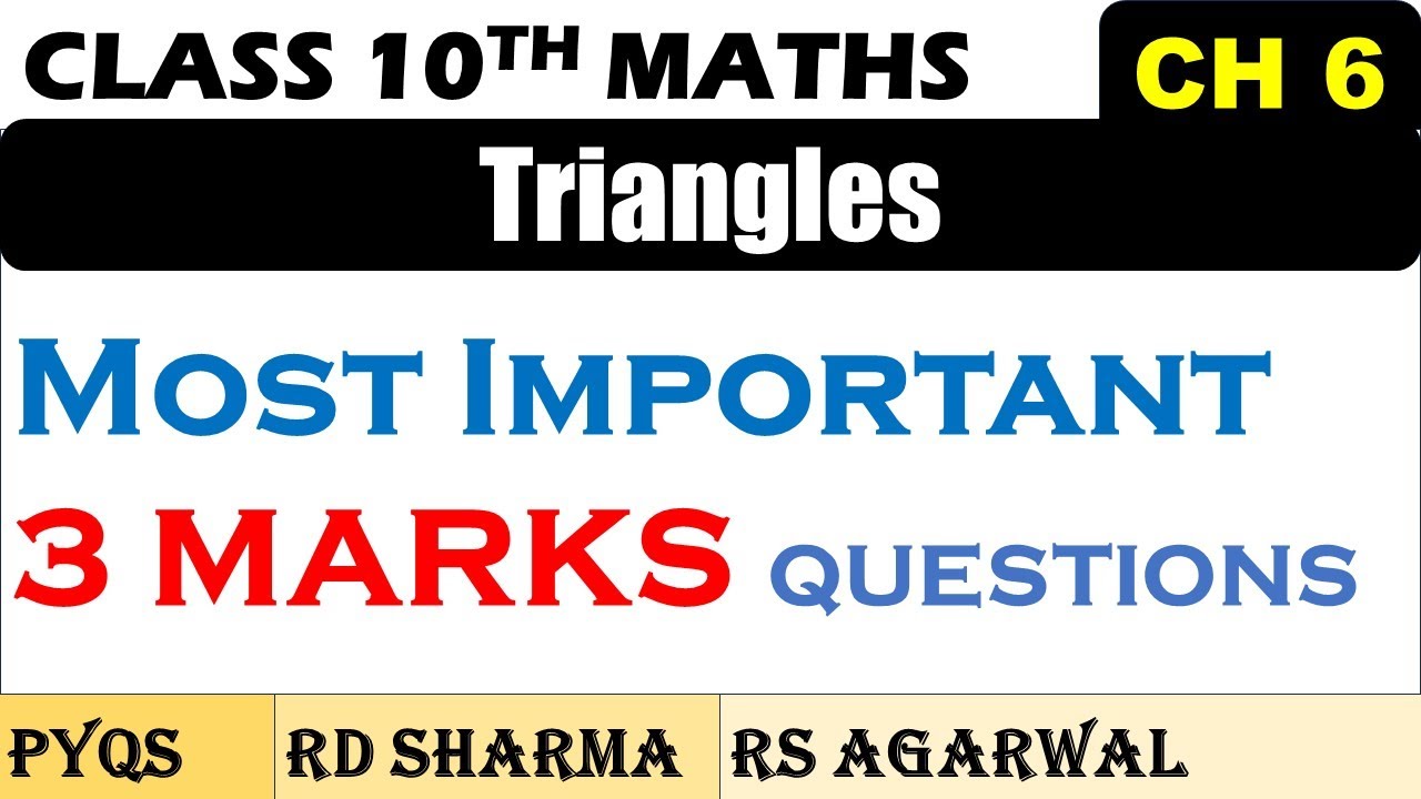 Most important 3 marks questions |Class 10 Maths Triangles | PYQs | RD ...