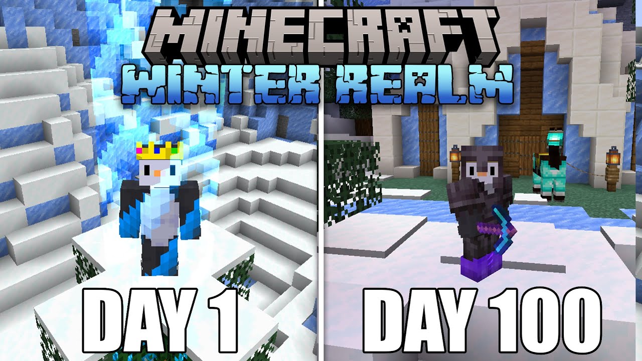 I Survived 100 Days In a 1x1 Minecraft Border - YouTube