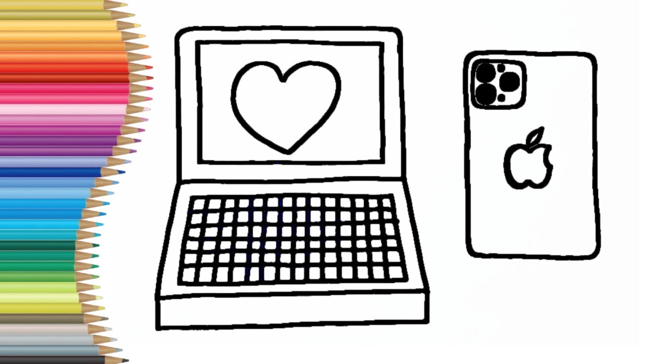 laptop and iPhone drawing,coloring and painting for kids and toddlers ...