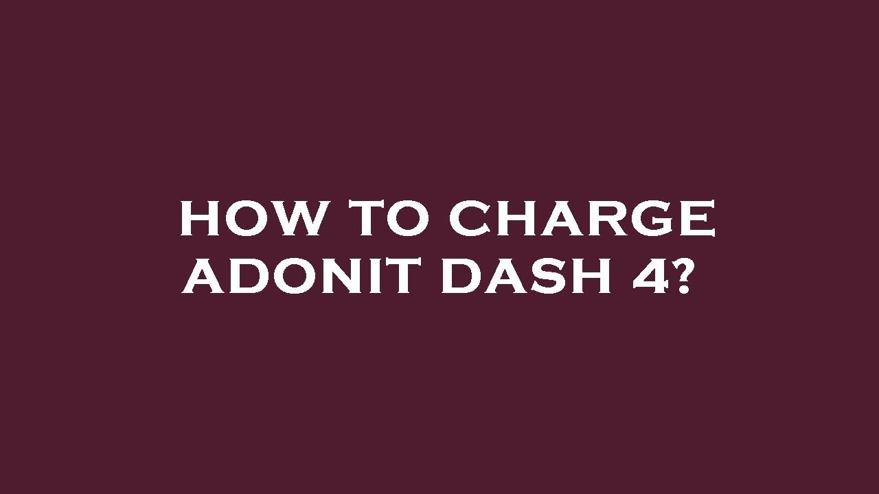 How to charge adonit dash 4? - YouTube