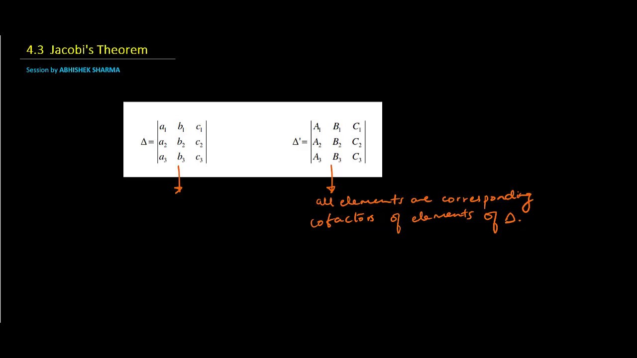 4.4 Jacobi's Theorem - YouTube