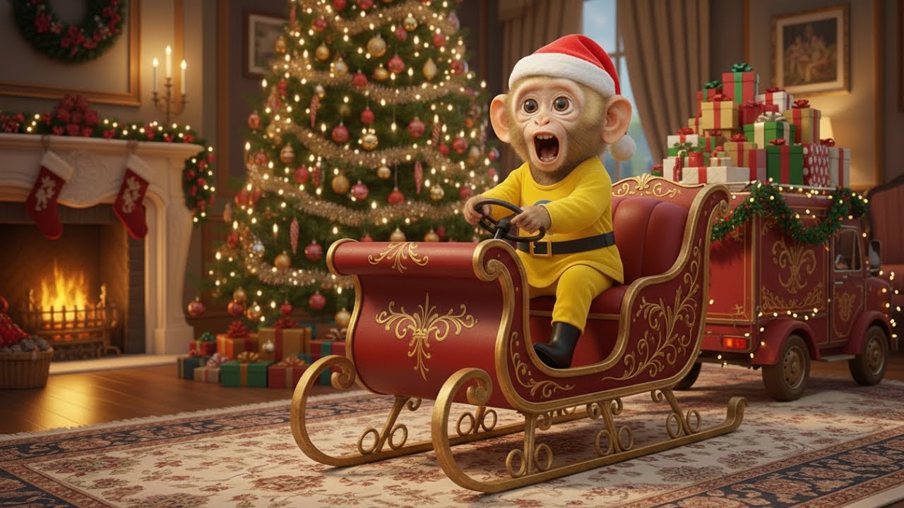Monkey Video - Baby monkey Momo Christmas with a surprise gift from ...