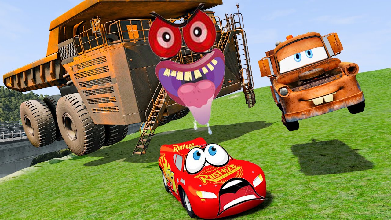 Angry Giant Balaz and Mad Max vs Lightning McQueen Pixar Cars - Mater ...