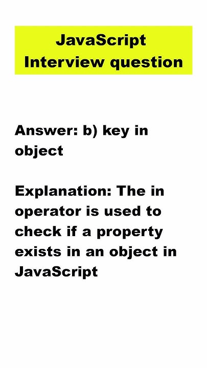 JavaScript Interview Question #29 how to check property exist - YouTube