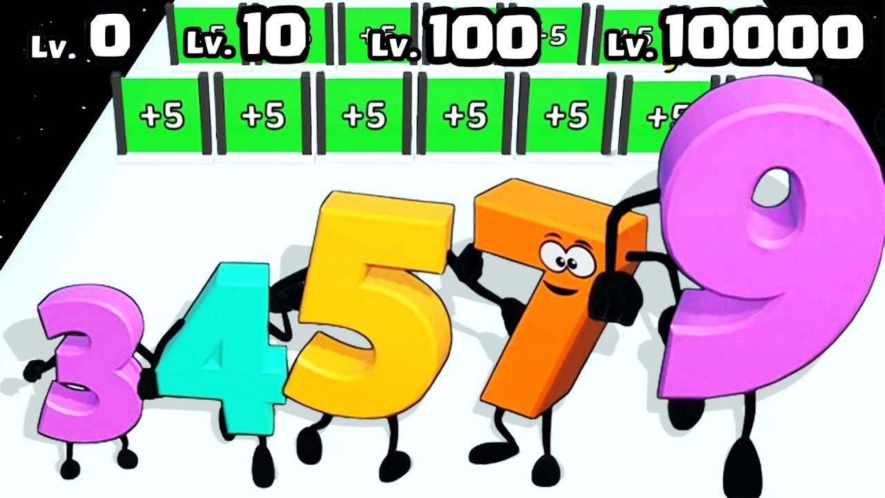 SCALE NUMBER RUNNER - Number Run Race Stack Master Merge 3D Math Game - YouTube