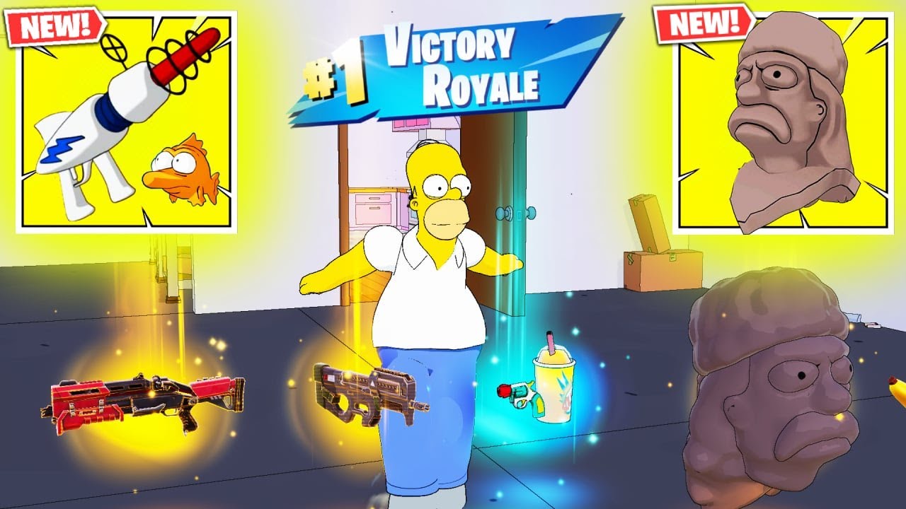 HOMER SIMPSON vs ALL MYTHIC WEAPONS ( FORTNITE X THE SIMPSONS) - YouTube