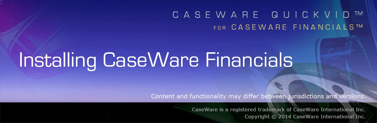 CaseWare Financials QuickVid: Installing Financials - YouTube