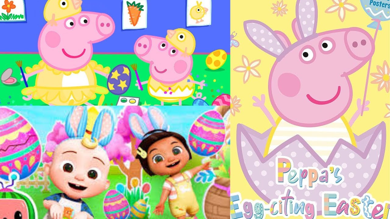 PeppaPig and George EasterBunny | Cocomelon Easter surprise | Bluey ...