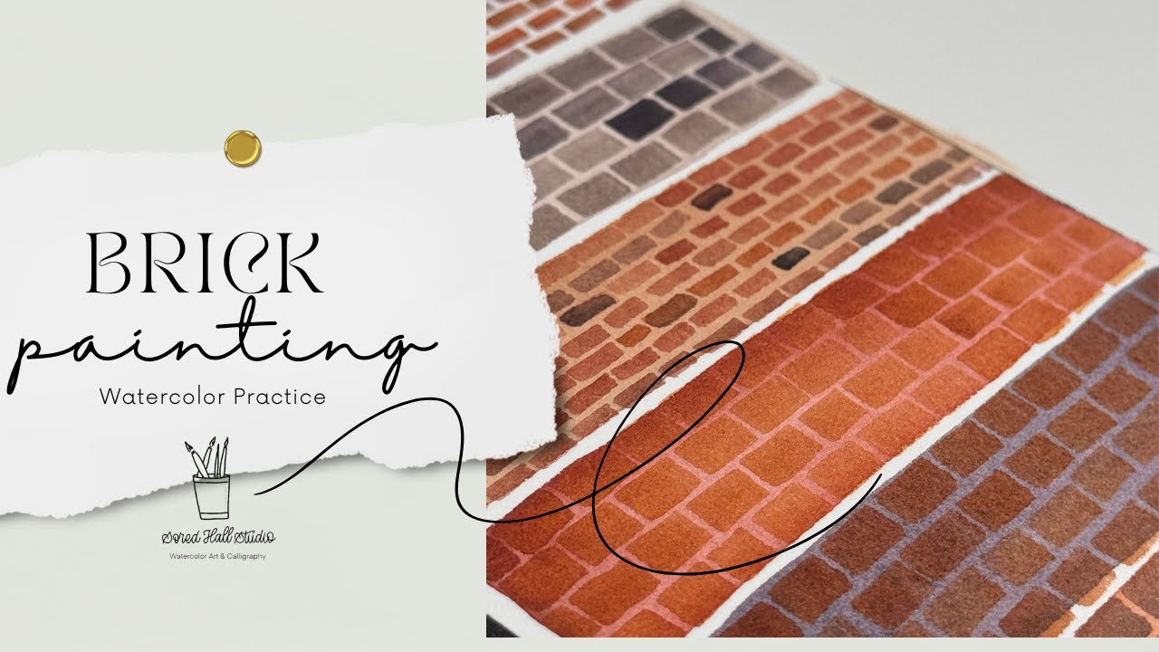 Bricks painting for watercolor practice - YouTube