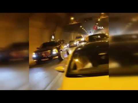 Düğün konvoyu tünelde durup oynadı: Trafiği hiçe saydılar