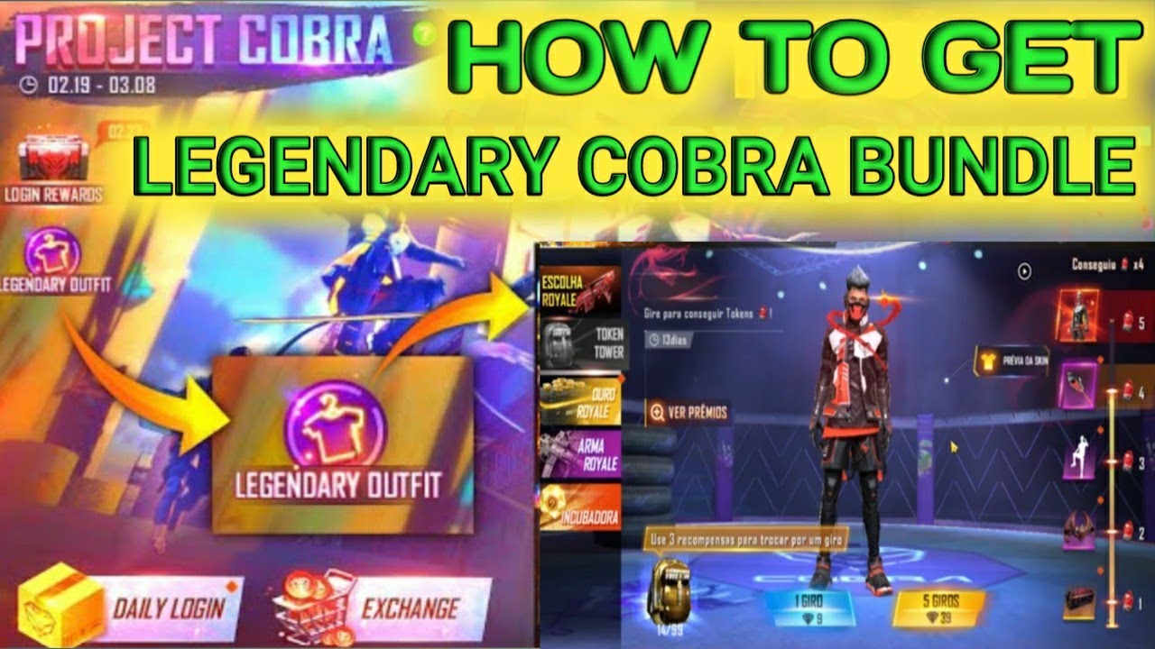 How to get New Cobra Bundle || Free Fire legendary Cobra Bundle details ...