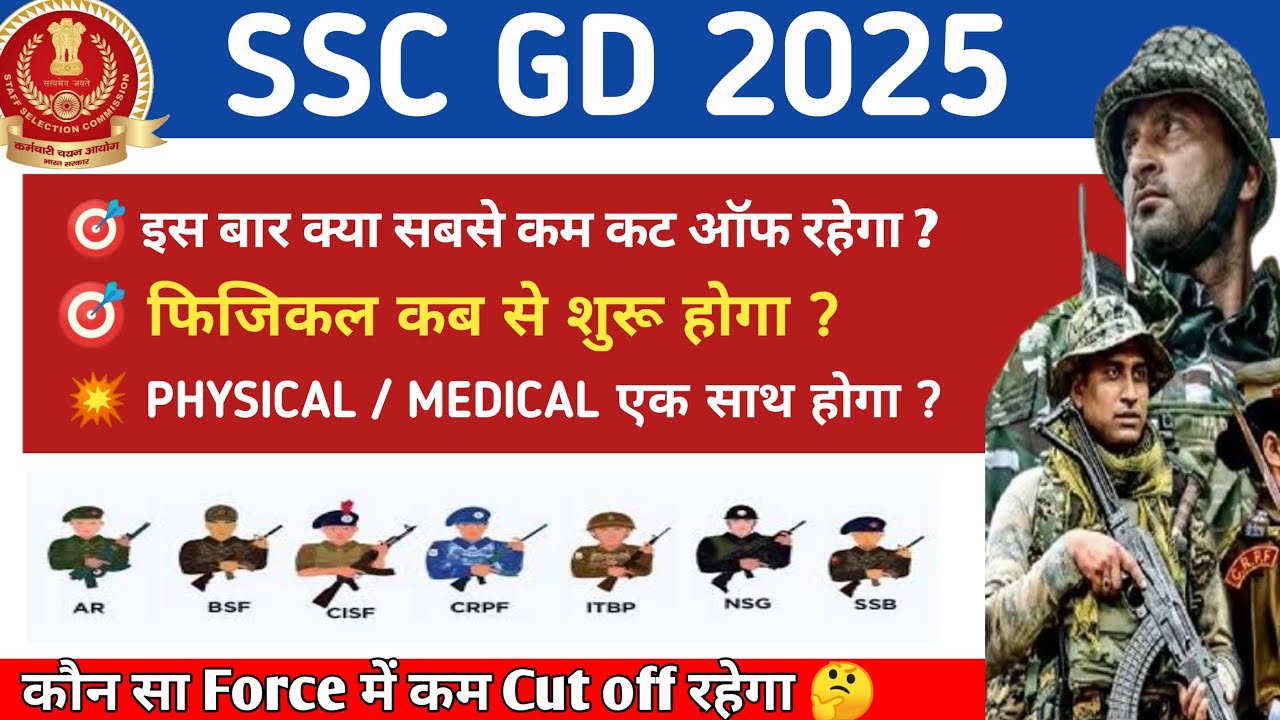 SSC GD 2025|| SSC GD FINAL CUT OFF|| FORCE WISE CUT OFF SSC GD 2025 ...