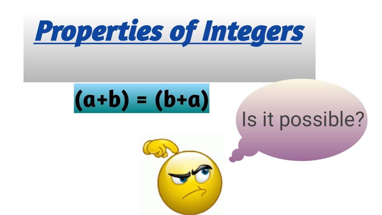 Addition and Subtraction Properties of Integers (Part 1)/Properties of ...