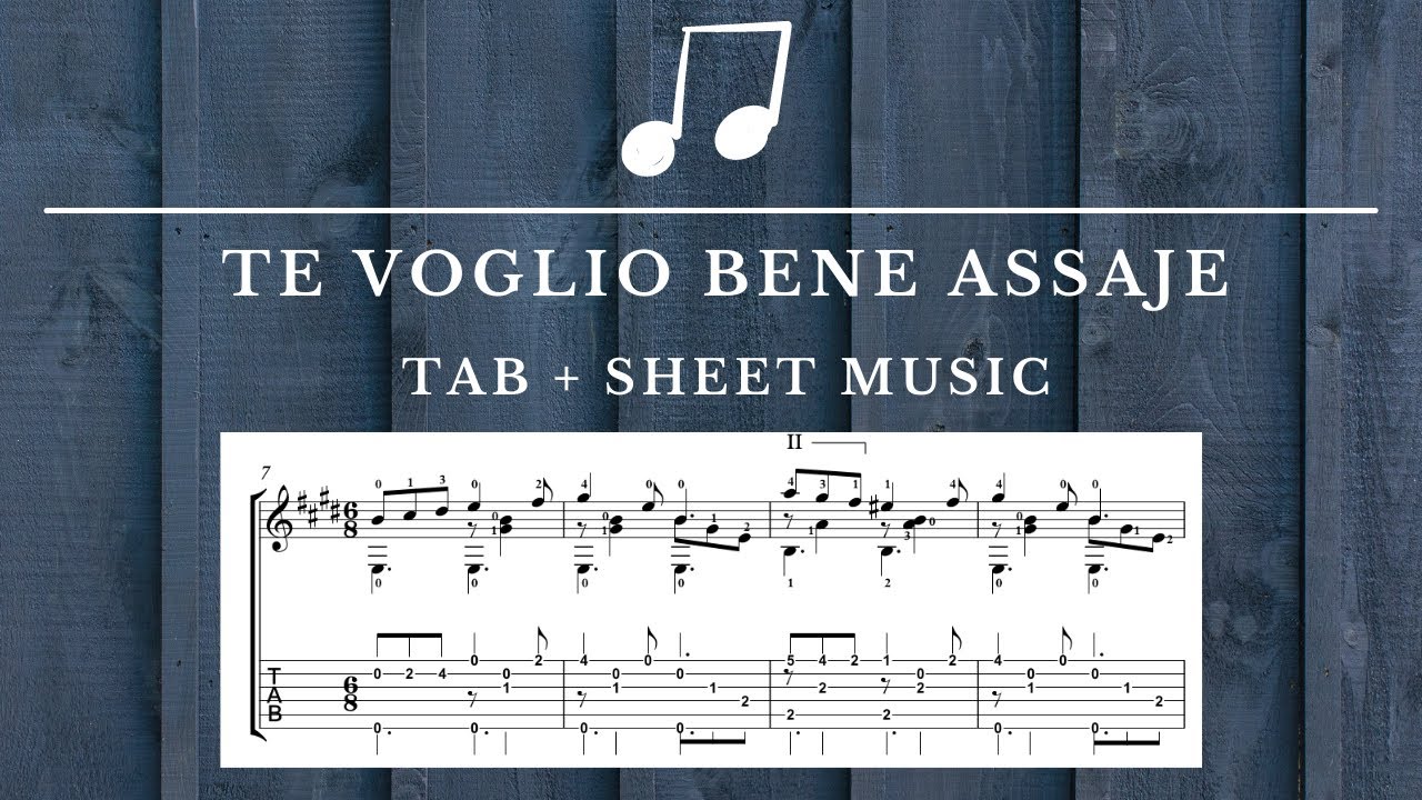 Te voglio bene assaje (TAB + Sheet Music) - YouTube