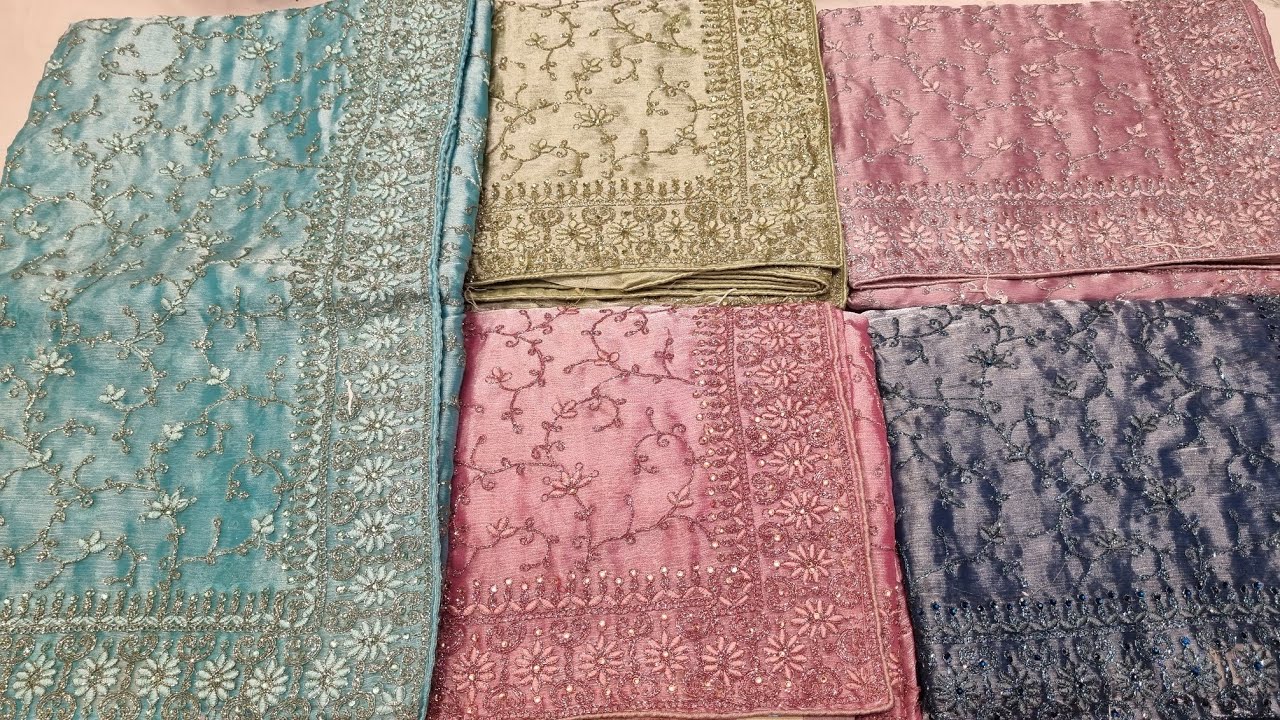 wow 4500 tk original indian moslin saree collection - YouTube