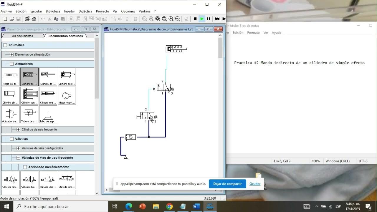 Practica #2 Control de un cilindro de simple efecto con mando directo regulando la velocidad ...