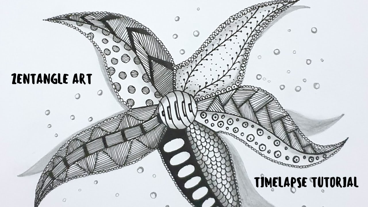 StarFish Zentangle Art/ TIMELAPSE TUTORIAL/INDOCAN sisters - YouTube