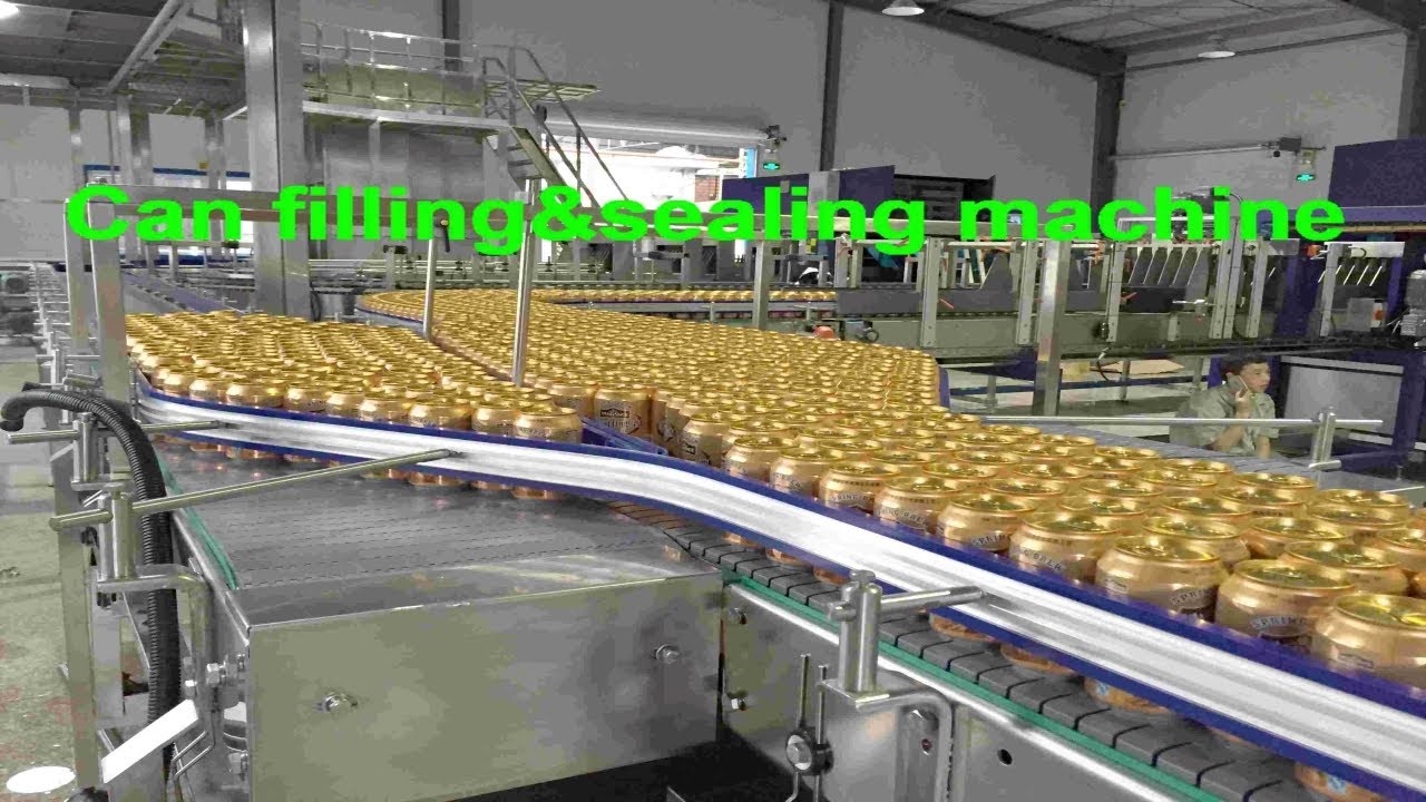 6000CPH can beer filling and sealing machine - YouTube